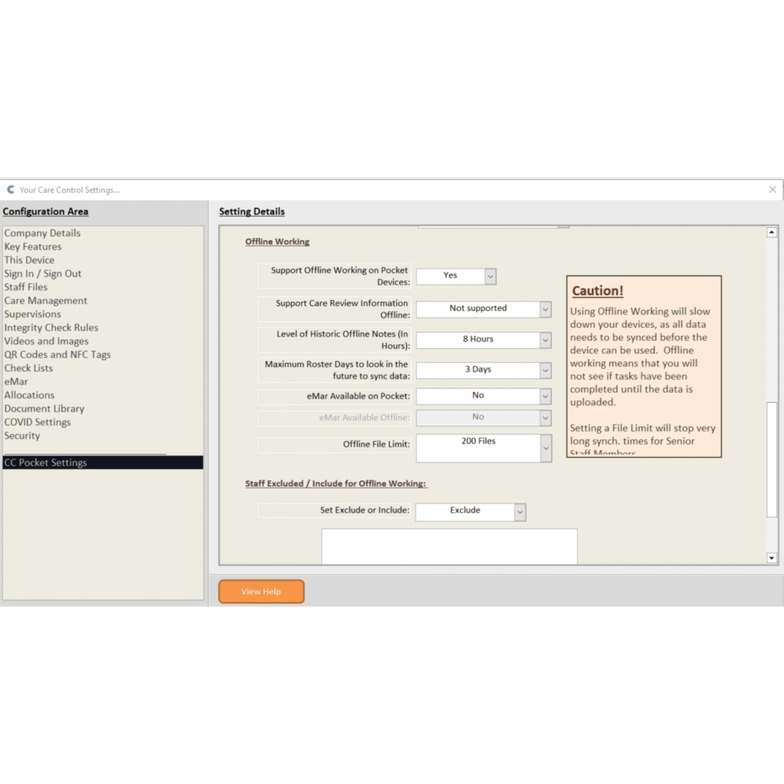 Setting up Offline Mode – Care Control Learning Hub