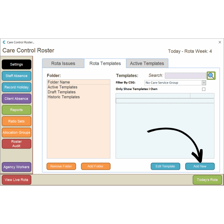 Deactivating Live Rota Template – Care Control Learning Hub
