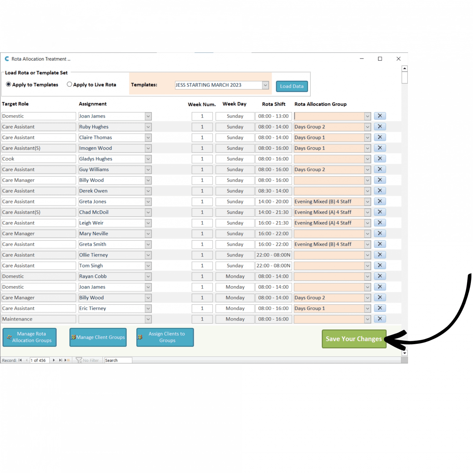 Assigning Allocation to the Rota – Care Control Learning Hub