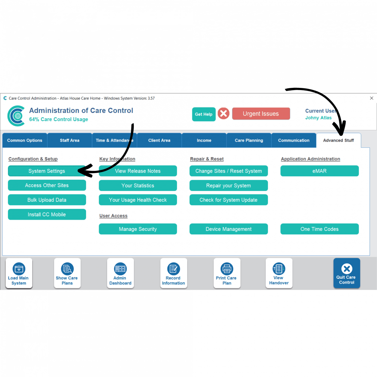 Changing PC from Admin to Staff – Care Control Learning Hub