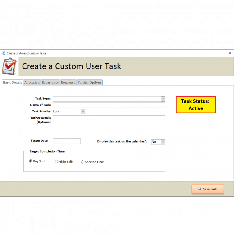 Creating Custom Tasks – Care Control Learning Hub