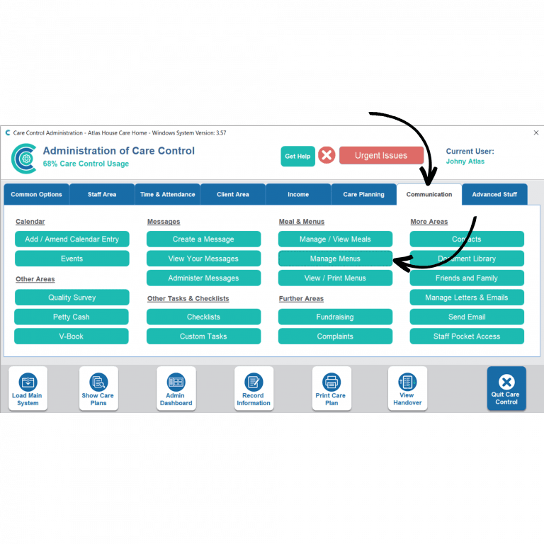 Creating Menus – Part One – Care Control Learning Hub