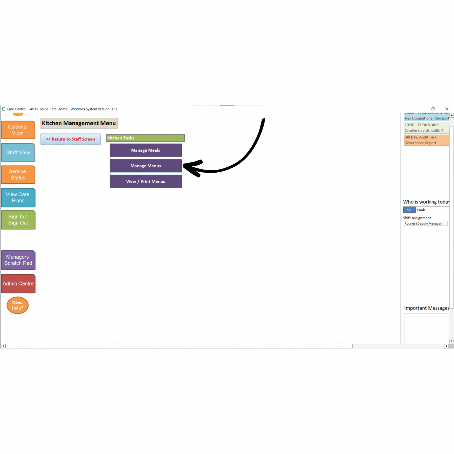 Creating Menus – Part One – Care Control Learning Hub