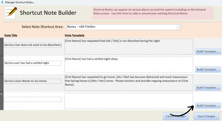 How to Create a Shortcut Note – Care Control Learning Hub