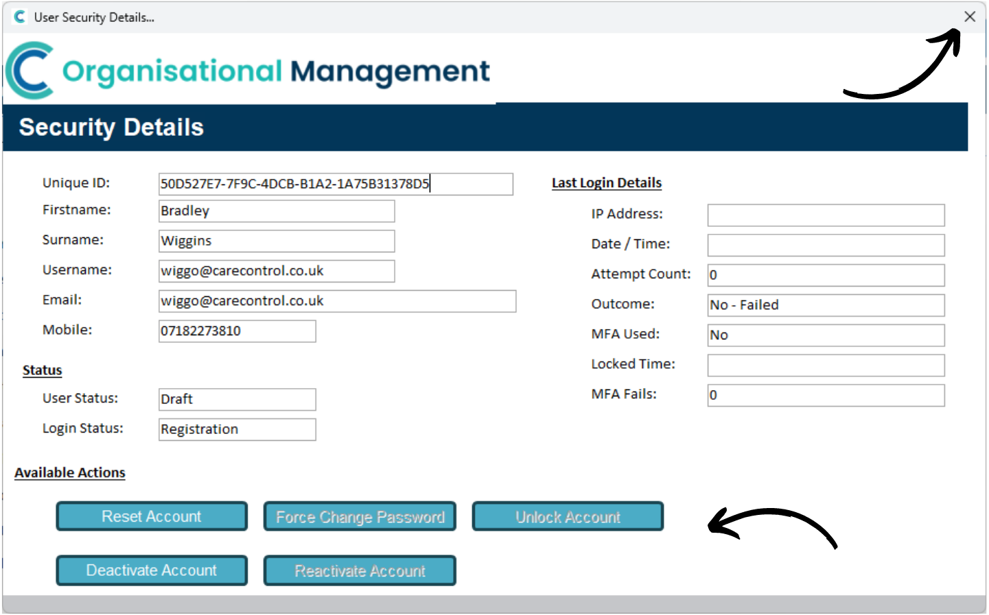 OM – Manage Users – Care Control Learning Hub