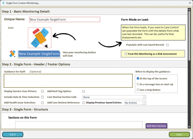 Single Form Monitoring – Care Control Learning Hub