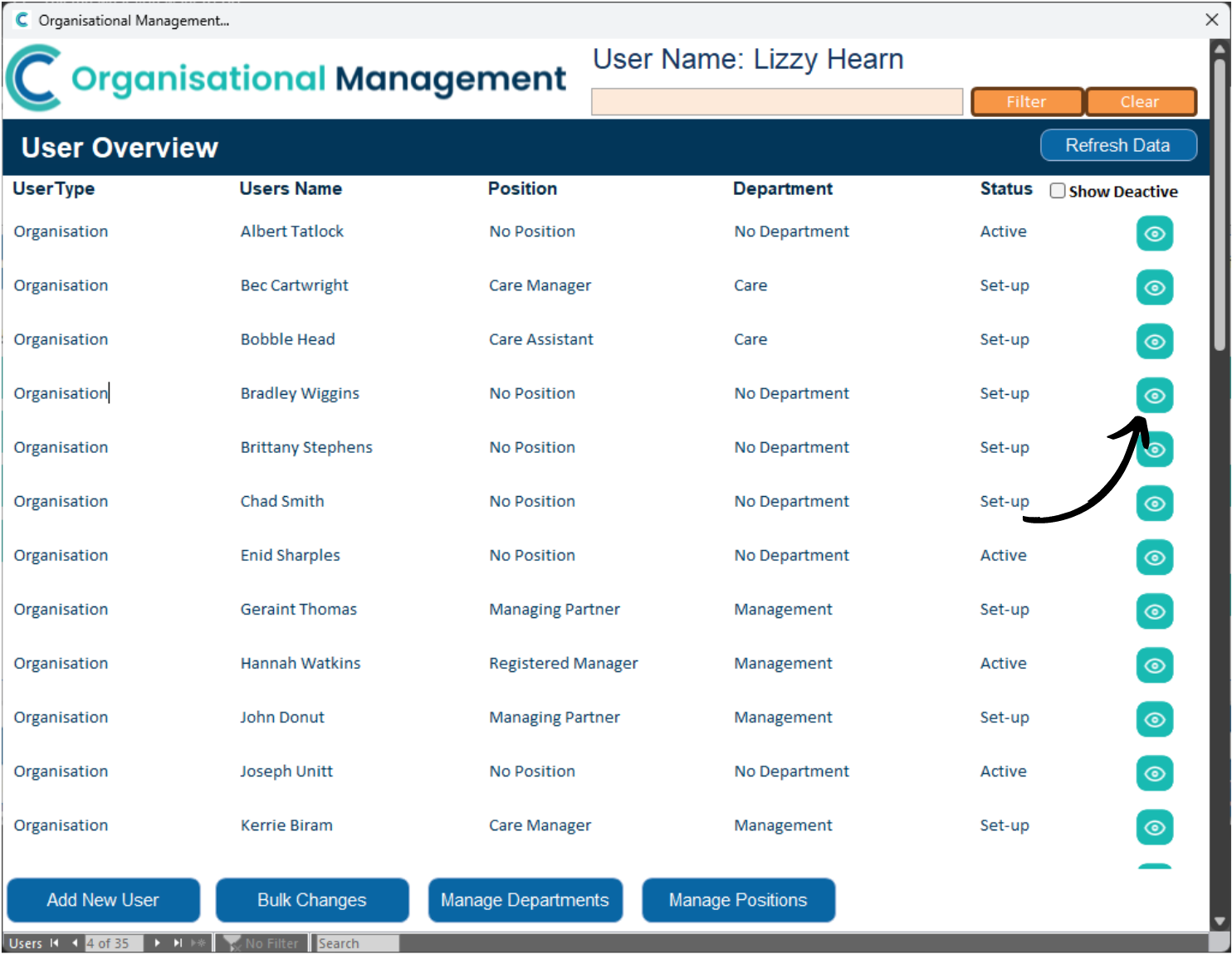 OM – Manage Users – Care Control Learning Hub