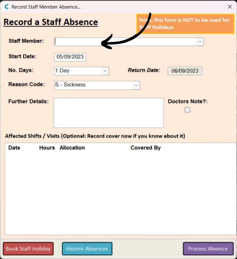 How to Record Staff Absence – Care Control Learning Hub