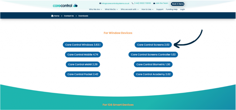 Downloading Screens on a PC – Care Control Learning Hub