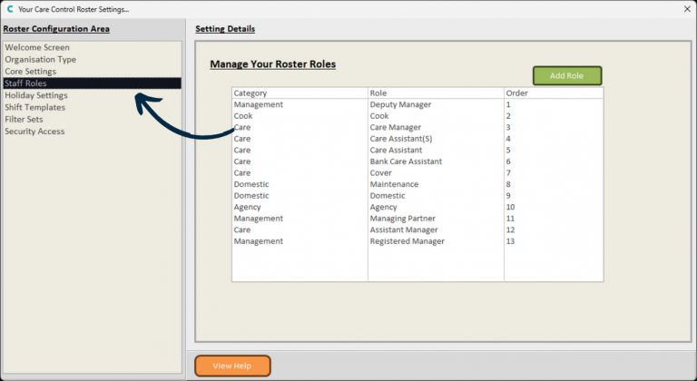 Roster Settings Overview – Care Control Learning Hub