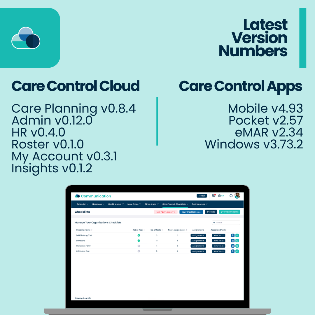 Release Notes – Care Control Learning Hub