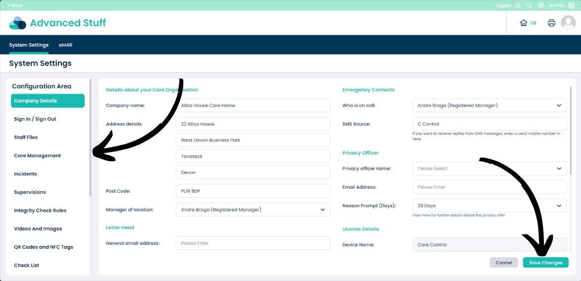 Modifying System Settings In Cloud Care Control Learning Hub