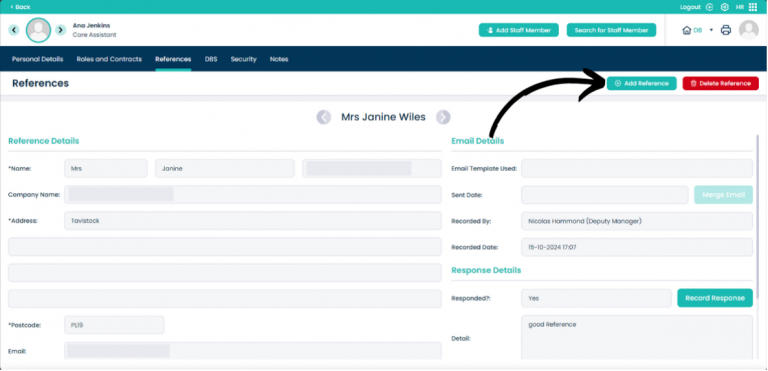 Staff References in Cloud – Care Control Learning Hub